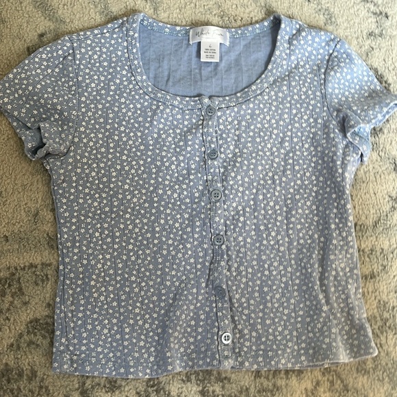 Tilly's | Shirts & Tops | Tillys Blue And White Shirt | Poshmark